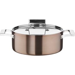 Pinti Inox Bratentopf PINTINOX "Century", rosa (altkupferfarben), H:9,5cm Ø:24cm, Töpfe, Boden und Seitenwände komplett aus 3 Schicht Material, Induktion