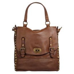 Cityrucksack FORTY Gr. B/H/T: 32 cm x 28 cm x 8 cm, braun (cognac) Rucksäcke echt Leder, Made in Italy