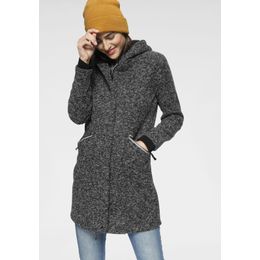 Strickmantel Polarino, Damen, Gr. 42, grau (anthrazit), Obermaterial: 100% Polyester, Windstopperbündchen, Mäntel, atmungsaktiv und wärmeisolierend. Strickoptik außen, Fleece innen.
