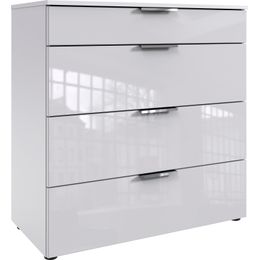 Schubkastenkommode wimex "Level36 C by fresh to go" Sideboards Gr. B/H/T: 81 cm x 84 cm x 41 cm, 4, weiß (weiß, glas weiß) Schubladenkommoden mit soft-close Funktion