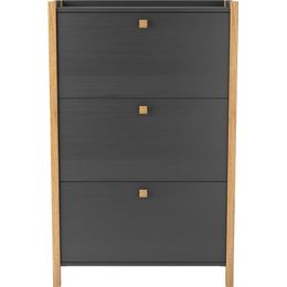 Schuhkommode WOODMAN "Charis" Sideboards Gr. B/H/T: 84 cm x 132 cm x 26 cm, schwarz (schwarzgrau, eiche) Schuhkommoden Breite 84 cm, im schlichten skandinavischen Design