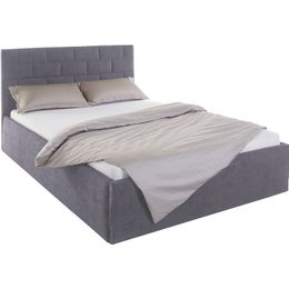 Polsterbett, grau (anthrazit), B:150cm H:98cm L:210cm, Bezug Bett: 100% Polyester;Bonnell-Federkernmatratze: 51% Polypropylen, 39% Polyester, 10% Baumwolle;Kaltschaummatratze: 100% Polyester, Bezug abnehm- und waschbar bis 60C, Westfalia Schlafkomfort, Betten, inkl. Bettkasten bei Ausführung mit Matratze