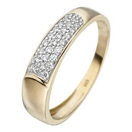 Goldring Jobo Gr. 58, gold (gelbgold 333), Fingerringe, Damen, 58, Gelbgold 333, Goldring, 333 Gold mit Zirkonia
