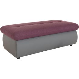 Hocker Trendmanufaktur Gr. B/H/T: 132 cm x 43 cm x 64 cm, Kunstleder SOFTLUX-Struktur fein, lila (grau, brombeer) Polsterhocker Hocker mit Stauraumfach