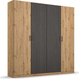 Drehtürenschrank Rauch "Miro" Schränke Gr. B/H/T: 181 cm x 210 cm x 54 cm, 4 St., braun (eiche artisan, black oak) Drehtürenschränke 4-türig