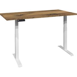 Mäusbacher Schreibtisch MÄUSBACHER "Big System Office" Tische Gr. B: 180 cm, weiß (weiß matt, plankeneiche, plankeneiche) Breite 180 cm, elektrisch höhenverstellbar