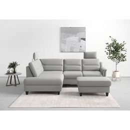 Sit & More Ecksofa SIT & MORE "Far&ouml; L-Form", grau, B:251cm H:90cm T:187cm, Sofas, Ecksofa, inklusive Federkern, wahlweise mit Bettfunktion und Bettkasten