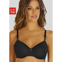 Minimizer-BH Lascana, Damen, Gr. 100, Cup E, schwarz, Microtouch, Obermaterial: 82% Polyamid (TACTEL), 18% Elasthan (LYCRA), Feminin, BHs, mit nahtlos vorgeformten Spacer-Schalen, Basic Dessous