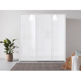 Schwebetürenschrank Rauch "Oteli" Schränke Gr. B/H/T: 211 cm x 214 cm x 68 cm, mit LED-Beleuchtung, 3 St., weiß (weiß, hochglanz weiß) Schwebetürenschränke und Schiebetürenschränke inkl. Passepartout optional mit Beleuchtung