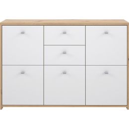 Kommode FORTE "CHEST" Sideboards Gr. B/H/T: 114,1 cm x 77,5 cm x 29,6 cm, Türanschlag wählbar, Schubkästen auf Metallauszügen, 2 Schubläden, 5 Türen, grau (betonoptik, old, wood vintage) Kommode Sideboards Breite ca. 114 cm