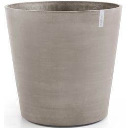 Blumentopf Ecopots "Amsterdam mit Rollen 100 Taupe" Pflanzgefäße Gr. B/H/T: 100,2 cm x 88,7 cm x 100,2 cm, grau (taupe) Blumentöpfe -kästen für innen und außen: frostsicher, bruchsicher lichtbeständig