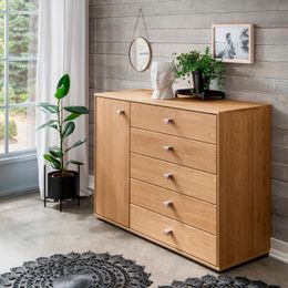 Kombikommode Wiemann "Kiruna" Sideboards Gr. B/H/T: 120 cm x 86 cm x 43 cm, braun (eiche teilmassiv) Kombikommoden vormontiert