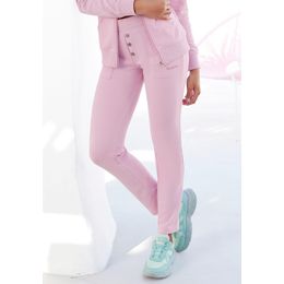 Relaxhose Kangaroos Gr. 32/34, N-Gr, rosa Damen Hosen Relaxhose mit Zierknöpfen, Loungeanzug