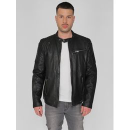 Lederjacke Mustang "31021311", Herren, Gr. S, schwarz, Obermaterial: 100% Lammleder; Innenfutter: 100% Baumwolle; &Auml;rmelfutter: 100% Polyester, Jacken