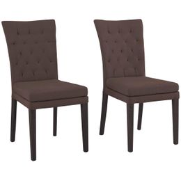4-Fußstuhl Home Affaire "Colorado", braun (braun, wenge), B:46cm H:94,5cm T:59cm, Polyester, Stühle, Beine aus Buche, wengefarben lackiert, Im 2er, 4er oder 6er-Set