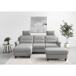 Sit & More Ecksofa SIT & MORE "Far&ouml; L-Form", grau, B:234cm H:90cm T:168cm, Sofas, Ecksofa, inklusive Federkern, wahlweise mit Bettfunktion und Bettkasten