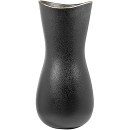 Tischvase Fink "Opera" Vasen Gr. H: 38,00 cm Ø 16,00 cm, schwarz Blumenvasen Handbemalter goldener Rand