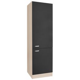 Hochschrank Optifit "Faro" Schränke Gr. B/H/T: 60 cm x 206,8 cm x 57,1 cm, 2 St., grau (anthrazit) mit Metallgriffen, Breite 60 cm