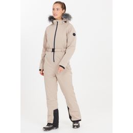 Skianzug WHISTLER "Courtney" Gr. 46, beige Damen Sportanzüge Ski Snowboarding mit wind- und wasserdichtem Funktionsmaterial