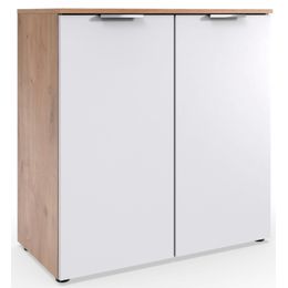 Kommode wimex "Level by fresh to go" Sideboards Gr. B/H/T: 81 cm x 84 cm x 41 cm, weiß (front weiß, korpus plankeneiche nachbildung) Kommode 2-türig mit soft-close Funktion, 81cm breit, 84cm hoch