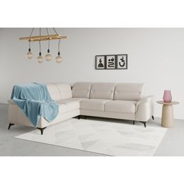 Sit & More Ecksofa SIT & MORE "Sinatra L-Form", grau (elephant), B:251cm H:85cm T:231cm, 100% Polyester, Sofas, Ecksofa, optinal mit Kopfteilverstellung und Armteilfunktion, Metallf&uuml;&szlig;e