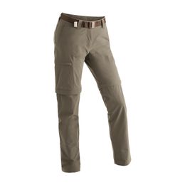 Funktionshose Maier Sports "Inara slim zip" Gr. 21, Kurzgrößen, beige (dunkelbeige) Damen Hosen Funktionshosen Wanderhose, zipp-off Outdoor-Hose, 4 Taschen, Slim Fit