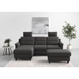 Sit & More Ecksofa SIT & MORE "Far&ouml; L-Form", grau (fango), B:234cm H:90cm T:168cm, Sofas, Ecksofa, inklusive Federkern, wahlweise mit Bettfunktion und Bettkasten