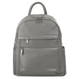 Cityrucksack Samantha Look Gr. B/H/T: 24 cm x 30 cm x 9 cm, grau Rucksäcke echt Leder, Made in Italy