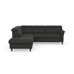 Sit & More Ecksofa SIT & MORE "Marano L-Form", grau (anthrazit), B:252cm T:216cm, 100% Polyester, Sofas, Ecksofa, inklusive Kopfteilverstellung, wahlweise mit Bettfunktion, Bettkasten