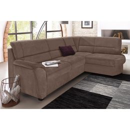 Sit & More Ecksofa SIT & MORE "Pandora L-Form", braun (schoko), B:251cm H:91cm T:176cm, Luxus-Microfaser ALTARA NUBUCK (100% Polyester);Luxus-Microfaser ALTARA NUBUCK (100% Polyester);Luxus-Microfaser (100% Polyester), Sofas, Ecksofa, wahlweise mit Bettfunktion und Bettkasten