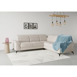 Sit & More Ecksofa SIT & MORE "Sinatra L-Form", grau (elephant), B:251cm H:85cm T:231cm, 100% Polyester, Sofas, Ecksofa, optinal mit Kopfteilverstellung und Armteilfunktion, Metallf&uuml;&szlig;e