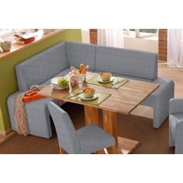 Eckbank Home Affaire "Bologna", grau (grau (fantasy 8202)), B:180cm H:84cm T:140cm, Sitzbänke, in 2 Größen (langer Schenkel 180 oder 200 cm), verschiedene Qualitäten