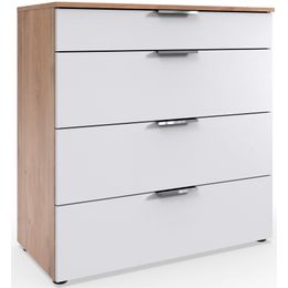 Schubkastenkommode wimex "Level by fresh to go" Sideboards Gr. B/H/T: 81 cm x 84 cm x 41 cm, 4 St., weiß (front weiß, korpus plankeneiche nachbildung) 4 Schubladen mit soft-close Funktion, 81cm breit, 84cm hoch