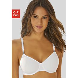 Minimizer-BH Lascana, Damen, Gr. 100, Cup D, weiß, Microtouch, Obermaterial: 82% Polyamid (TACTEL), 18% Elasthan (LYCRA), BHs, mit nahtlos vorgeformten Spacer-Schalen, Basic Dessous