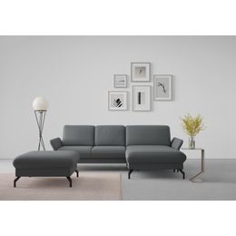 Sit & More Ecksofa SIT & MORE "Fashion L-Form", grau (dunkelgrau), B:253cm H:84cm T:165cm, Sofas, Ecksofa, wahlweise mit Kopfteilverstellung und Vorziehsitz, motorisch