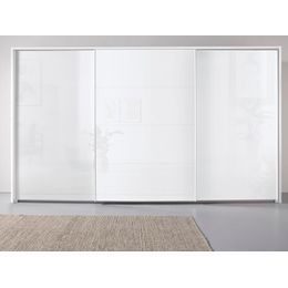 Schwebetürenschrank Rauch "Oteli" Schränke Gr. B/H/T: 368 cm x 214 cm x 68 cm, ohne Beleuchtung, 3 St., weiß (weiß, hochglanz weiß) inkl. Passepartout optional mit Beleuchtung