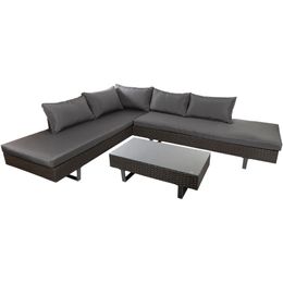 Gartenlounge-Set My Flair Sitzmöbel-Sets Gr. B/H/T: 250 cm x 63 cm x 75 cm, braun (braun, braun, anthrazit) Outdoor Möbel 1 Sofa, Tisch