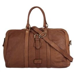 Reisetasche FORTY Gr. B/H/T: 53 cm x 30 cm x 20 cm onesize, braun (cognac) Taschen Handgepäck echt Leder, Made in Italy