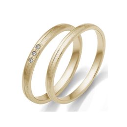 Trauring Firetti "Schmuck Geschenk Gold 375 Hochzeit Ehering "LIEBE"" Fingerringe Gr. 70, ohne Brillanten, Gelbgold 375, 2,5 mm, gelb (gelbgoldfarben) Made in Germany, wahlweise mit oder ohne Brillanten