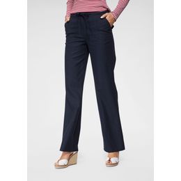 Leinenhose Aniston CASUAL Gr. 48, N-Gr, blau (marine) Damen Hosen Strandhosen mit Bindeband Bestseller