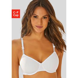 Minimizer-BH Lascana, Damen, Gr. 100, Cup D, wei&szlig;, Microtouch, Obermaterial: 82% Polyamid (TACTEL), 18% Elasthan (LYCRA), BHs Minimizer-BH, mit nahtlos vorgeformten Spacer-Schalen, Basic Dessous