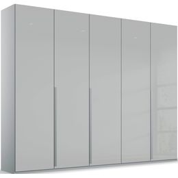 Drehtürenschrank Rauch "Purisma" Schränke Gr. B/H/T: 251 cm x 223 cm x 60 cm, 5 St., grau (seidengrau, glas seidengrau) mit Glasfront und umfangreicher Innenausstattung