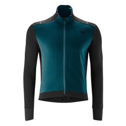 Radtrikot Gonso "BAVELLA" Gr. S, blau (dunkelblau), Herren, 87% Polyester; 13% Elasthan, Trikots, Herren langarm Fahrradtrikot mit effizienter Wärmeisolierung