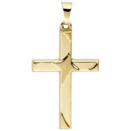 Kreuz-Anhänger Jobo "Anhänger Kreuz" Schmuckanhänger Gr. Gelbgold 375, gelb (gelbgold 375) Damen Anhänger 375 Gold