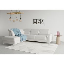Sit & More Ecksofa SIT & MORE "Sinatra L-Form", silber, B:251cm H:85cm T:220cm, 98% Polyester, 2% Polyamid, Sofas, Ecksofa, mit Ottomane, optional mit Kopfteilverstellung und Armteilfunktion