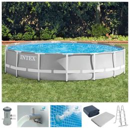 Framepool Intex "Prism Frame™" Schwimmbecken Gr. Ø/B/H/L: 457 cm x Breite Höhe 107 cm x Länge, 14600 l, grau Frame-Pools 5-tlg., ØxH: 457x107 cm