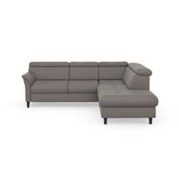 Sit & More Ecksofa SIT & MORE "Marano L-Form", grau (grau 38), B:252cm T:216cm, 100% Polyester, Sofas, Ecksofa, inklusive Kopfteilverstellung, wahlweise mit Bettfunktion, Bettkasten