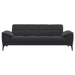 2,5-Sitzer FLEXLUX "Viale, tolle Optik und super bequem" Sofas Gr. B/H/T: 208cm x 99cm x 74cm, Lederoptik, schwarz (gorilla black) Sitzaufbau hochwertiger Kaltschaum und Stahl-Wellenunterfederung