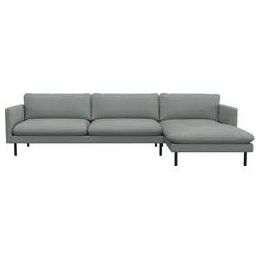 Ecksofa FLEXLUX "Bolzano" Sofas Gr. B/H/T: 294cm x 61cm x 165cm, Bouclé, Chaiselongue rechts, blau (sky blau) Sitzaufbau mit Kaltschaum & Stahl-Wellen, loose Sitz -& Rückenkissen