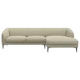 Ecksofa FLEXLUX "Belle Designsofa, L-Form, B/T 288/149 cm" Sofas Gr. B/H/T: 288cm x 74cm x 149cm, Chenille, Chaiselongue rechts, beige (sandy beige) Skandinavisches Design, In hochwertiger Verarbeitung